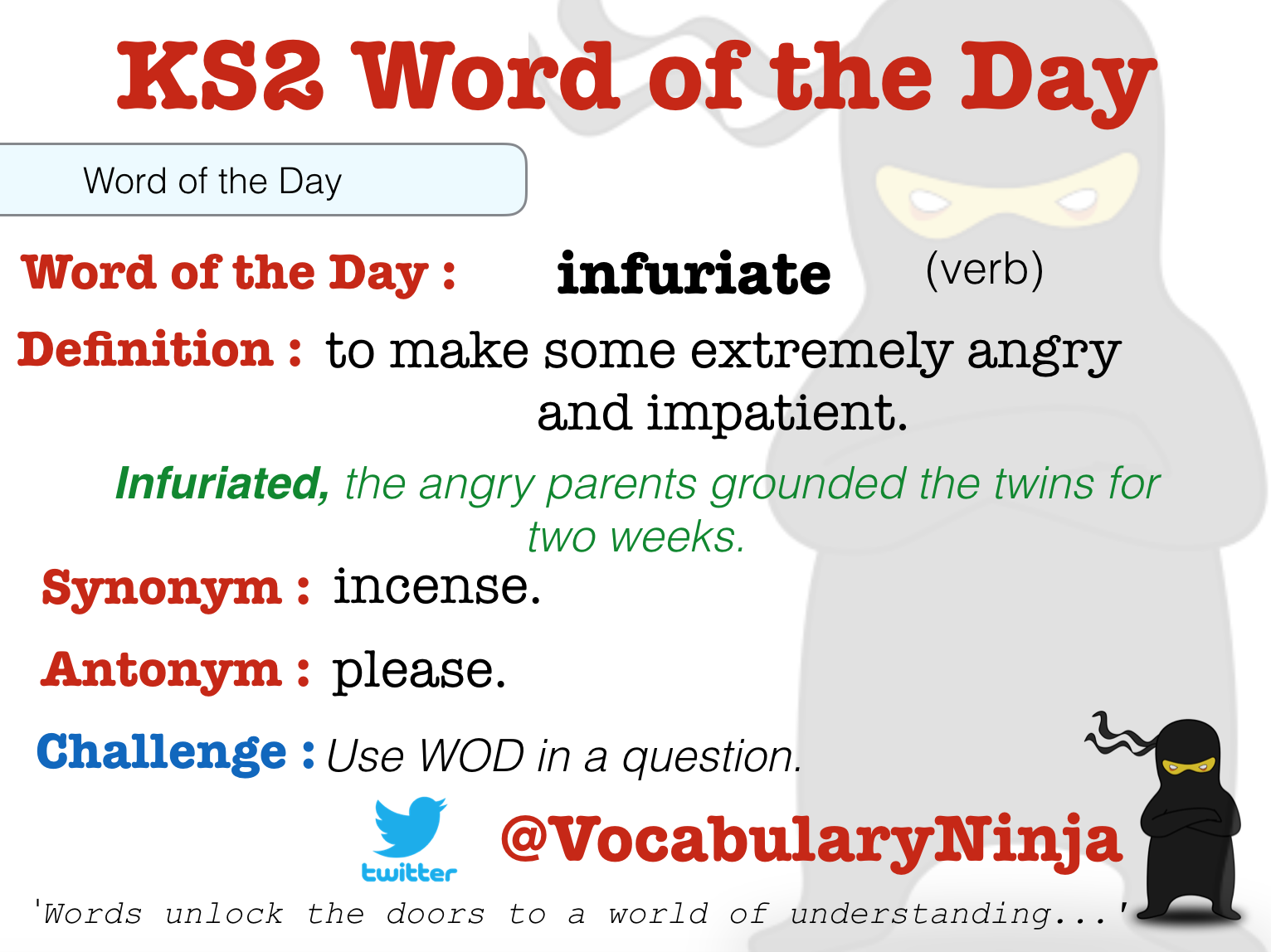 KS2 Word of the Day – Vocabulary Ninja