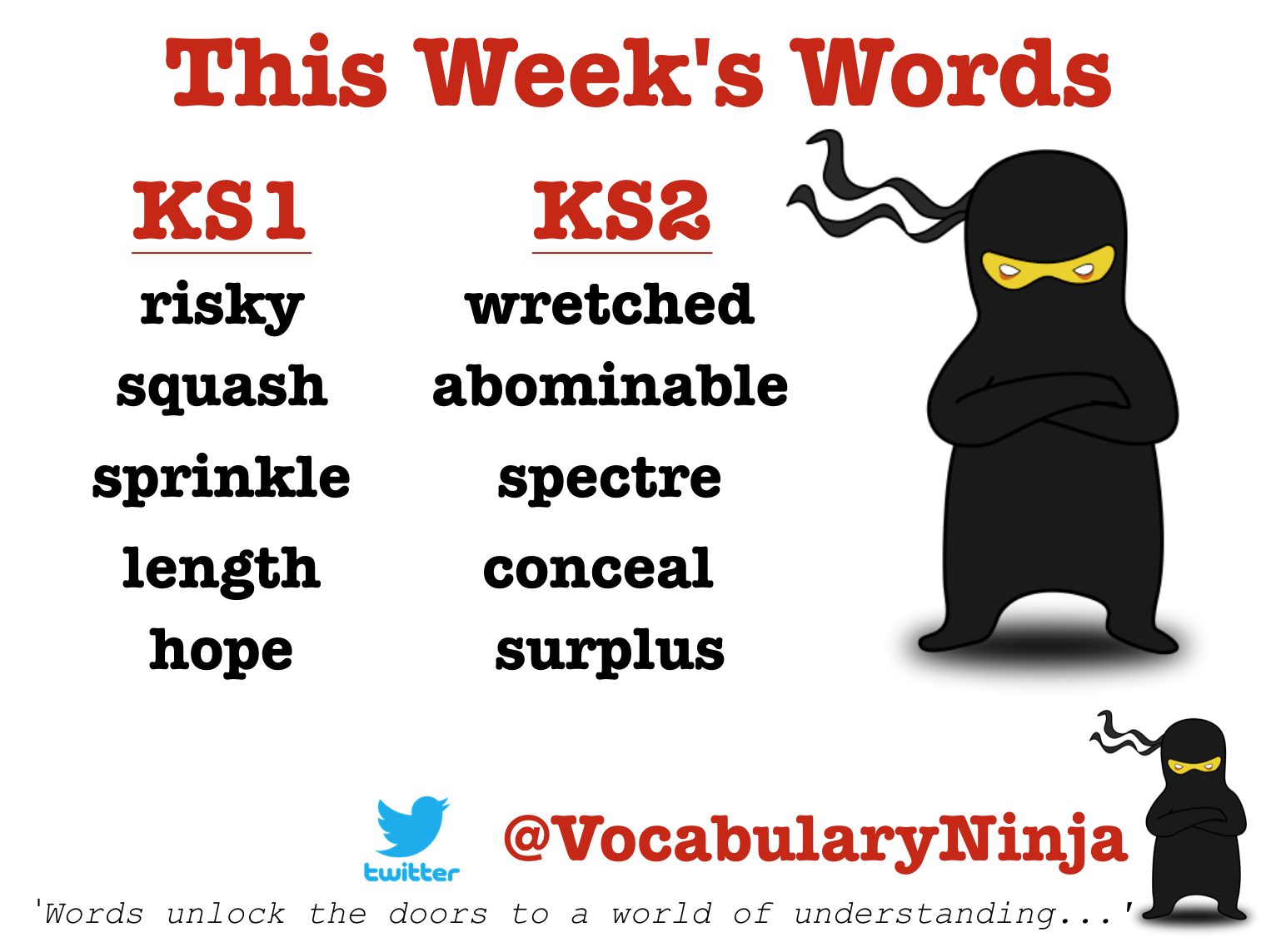 This Week’s Words! – Vocabulary Ninja