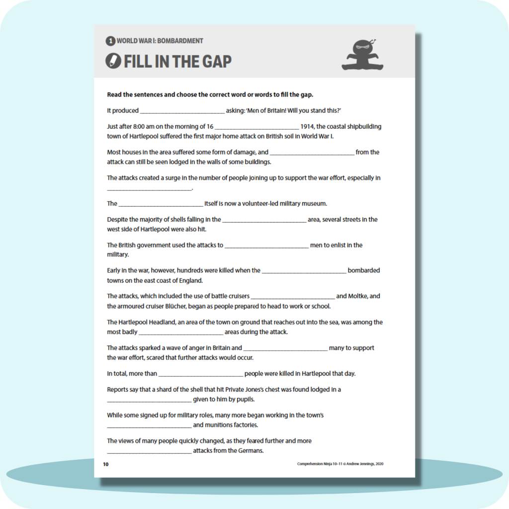 Comprehension Ninja – Non-Fiction – Vocabulary Ninja