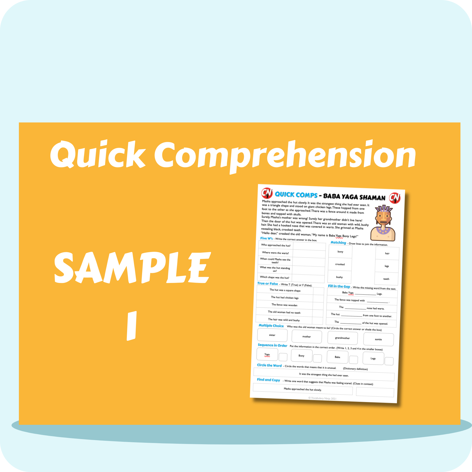 Quick Comprehension – Vocabulary Ninja