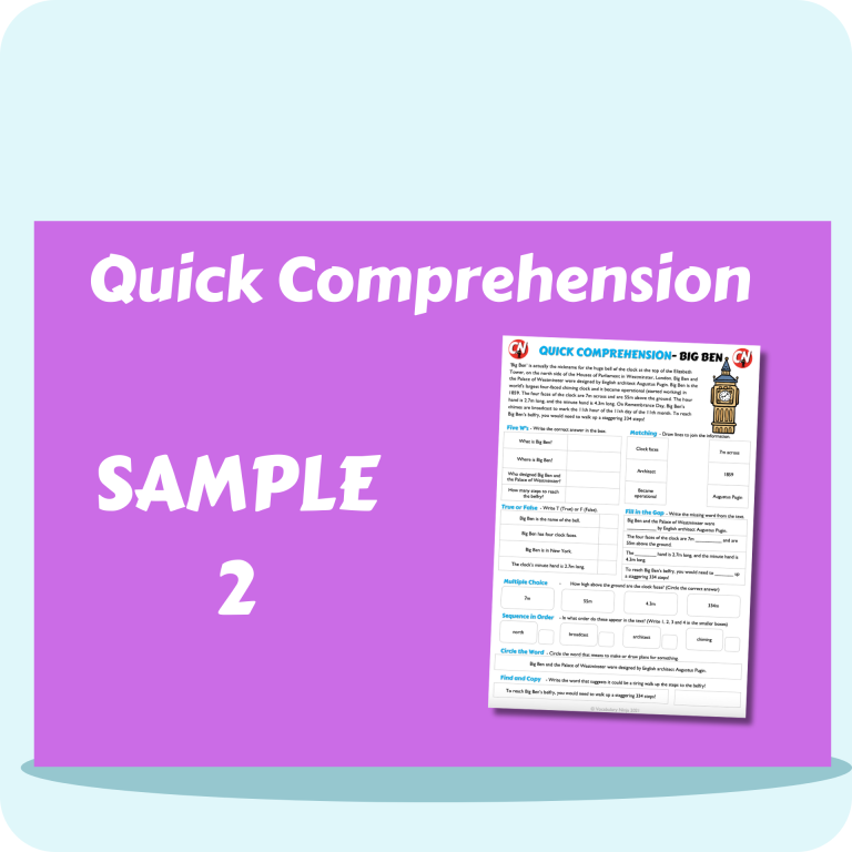 Quick Comprehension – Vocabulary Ninja