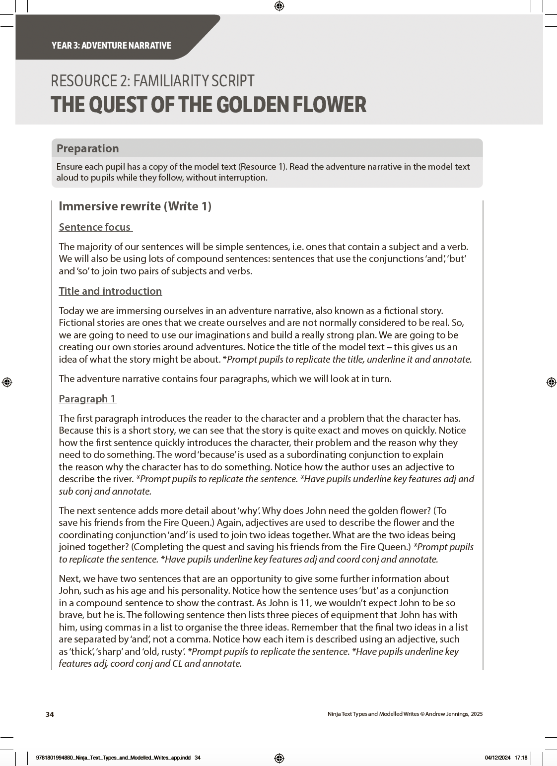 Text Types and Modelled Writes – Vocabulary Ninja