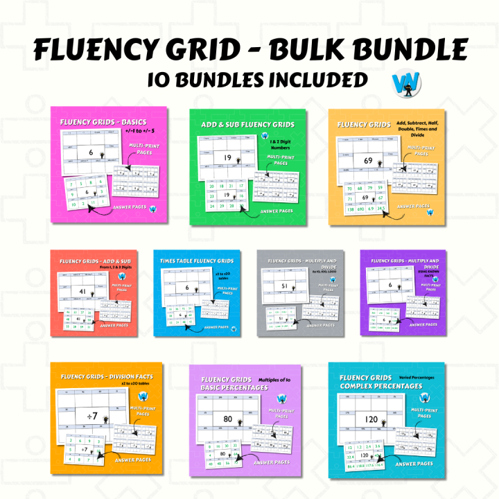 Fluency Grids Bulk Bundle (10 Packs) – Vocabulary Ninja