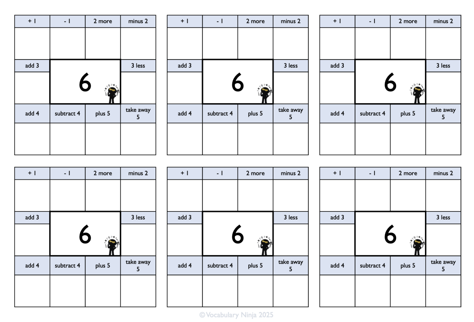 Fluency Grids – Vocabulary Ninja
