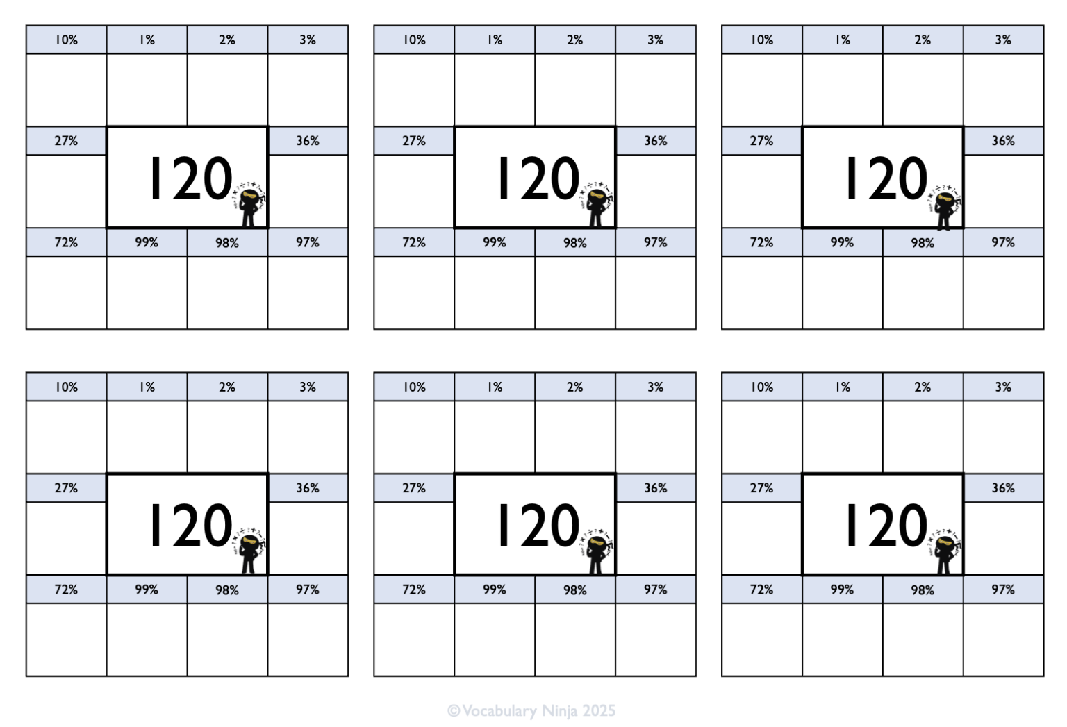 Fluency Grids – Vocabulary Ninja