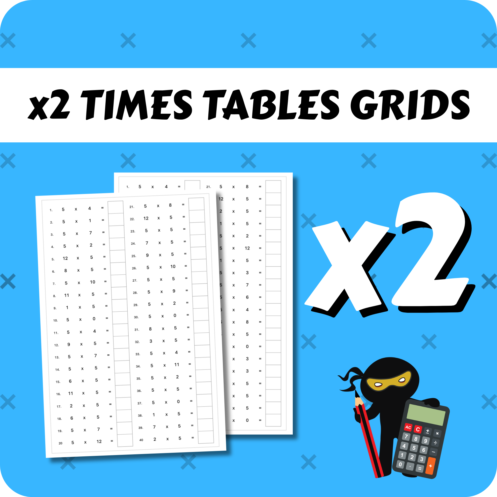 Times Table Grids x2 – Vocabulary Ninja