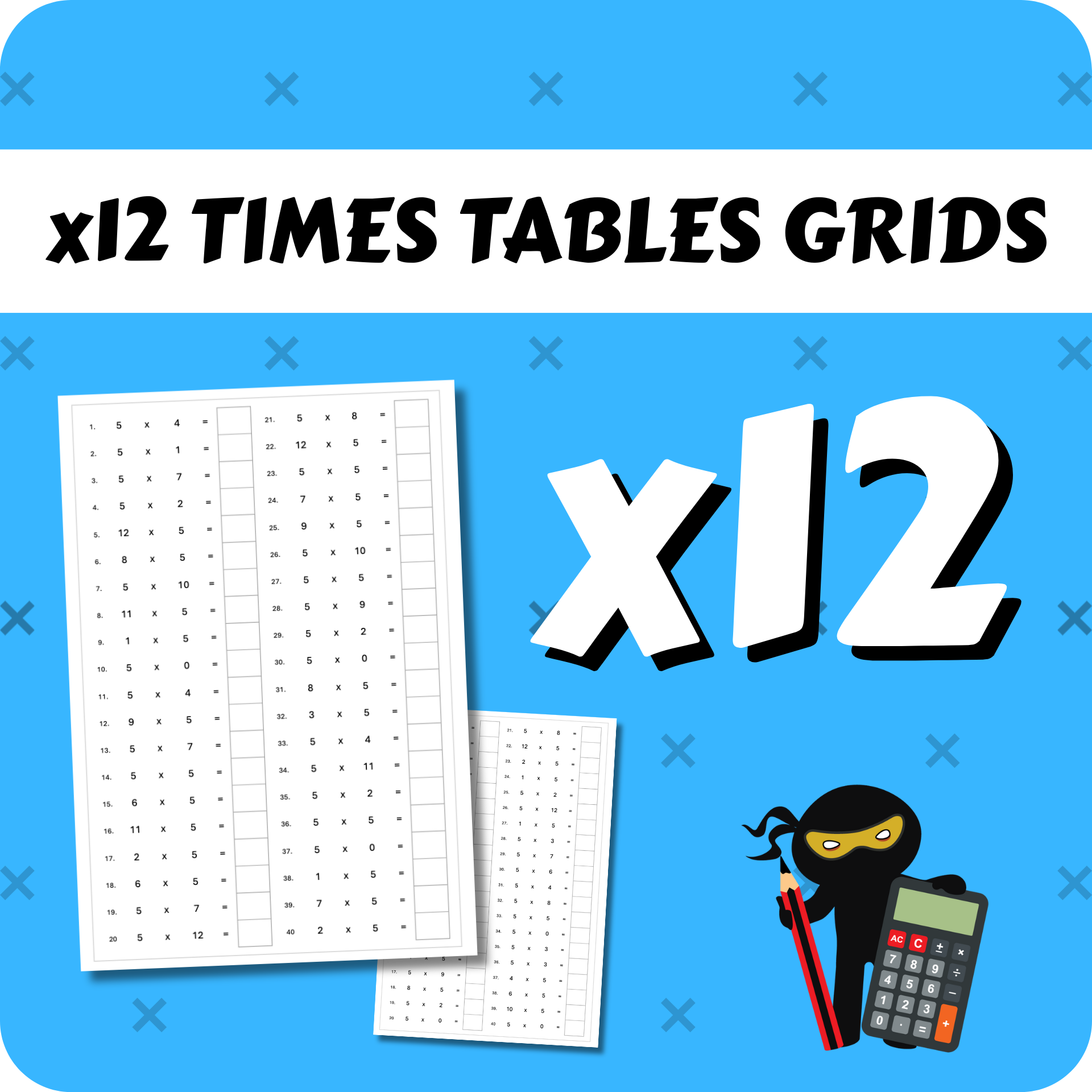 Times Table Grids x12 – Vocabulary Ninja