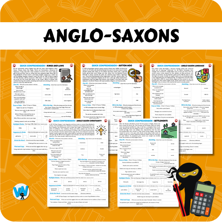 Quick Comprehension Topic Bundle – Y6 Anglo-Saxons – Vocabulary Ninja