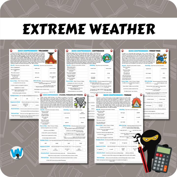 Quick Comprehension Topic Bundle – Y6 Extreme Weather – Vocabulary Ninja