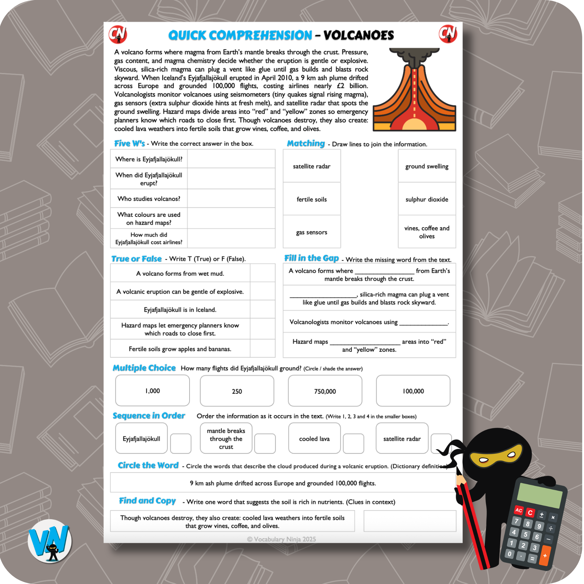 Quick Comprehension Topic Bundle – Y6 Extreme Weather – Vocabulary Ninja