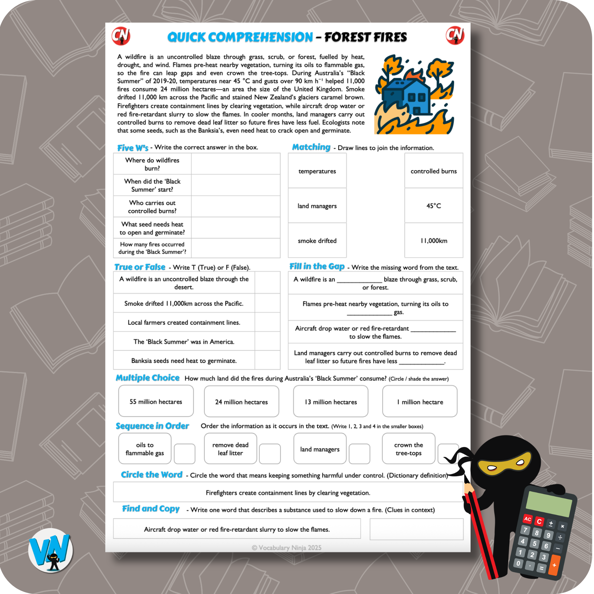 Quick Comprehension Topic Bundle – Y6 Extreme Weather – Vocabulary Ninja