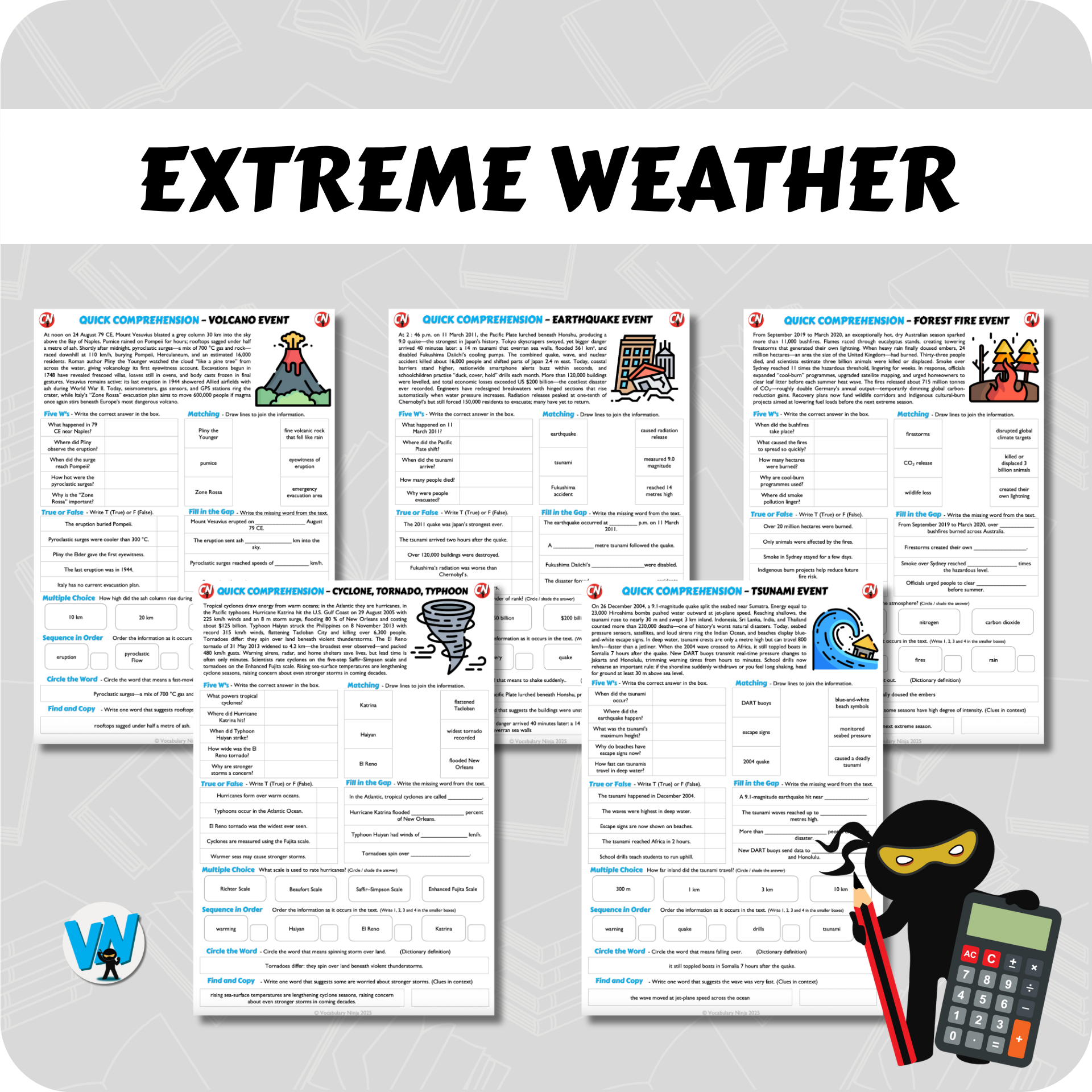 Quick Comprehension Topic Bundle – Y6 Extreme Weather Events ...