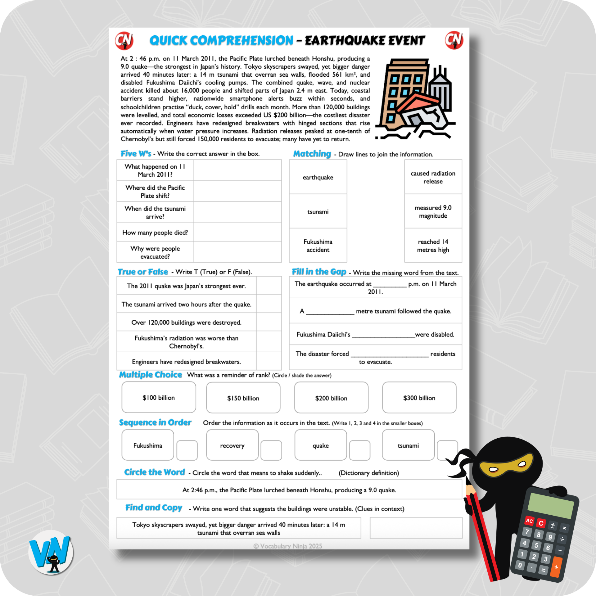 Quick Comprehension Topic Bundle – Y6 Extreme Weather Events ...