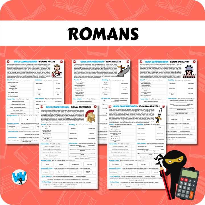 Quick Comprehension Topic Bundle – Y6 Romans – Vocabulary Ninja