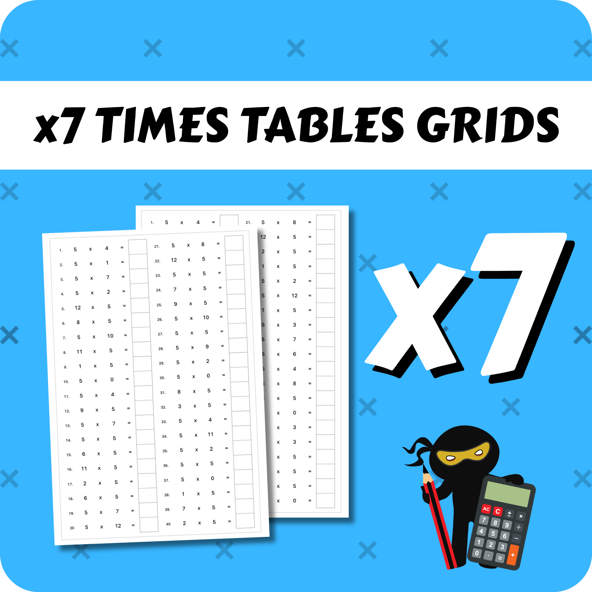 Times Table Grids x7 – Vocabulary Ninja