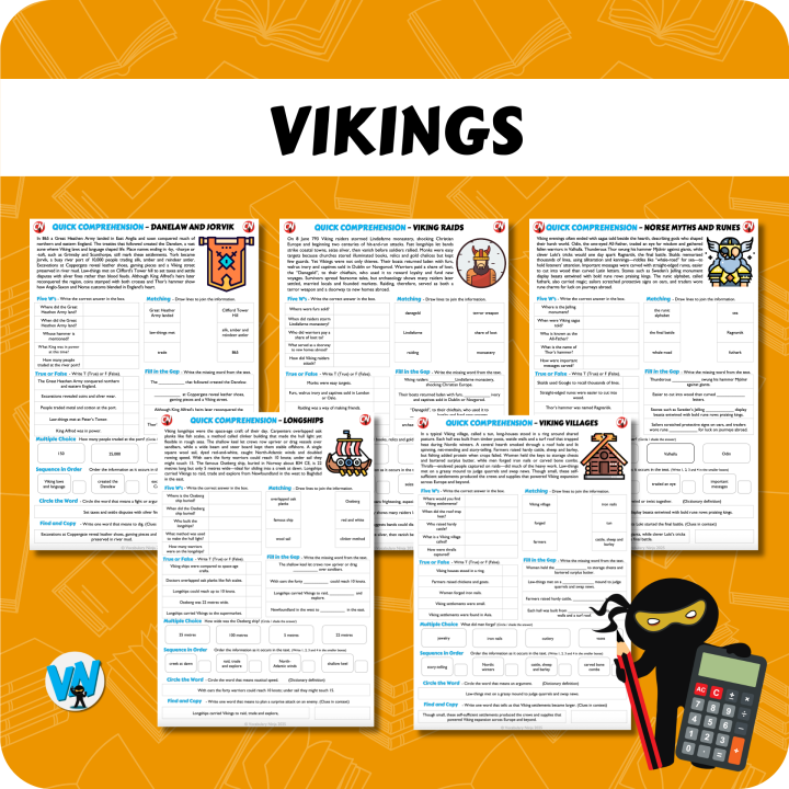 Quick Comprehension Topic Bundle – Y6 Vikings – Vocabulary Ninja