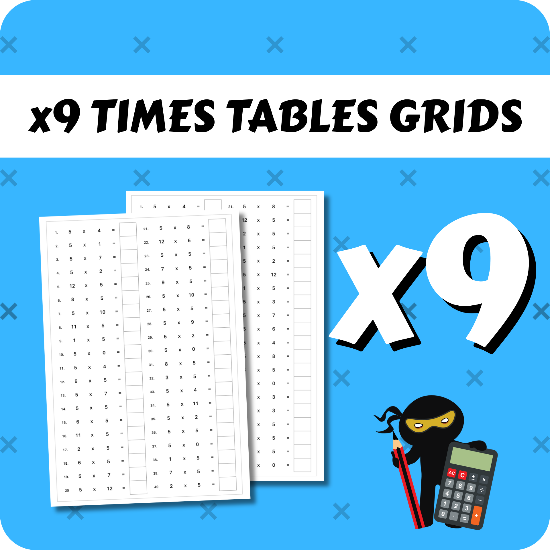 Times Table Grids x9 – Vocabulary Ninja