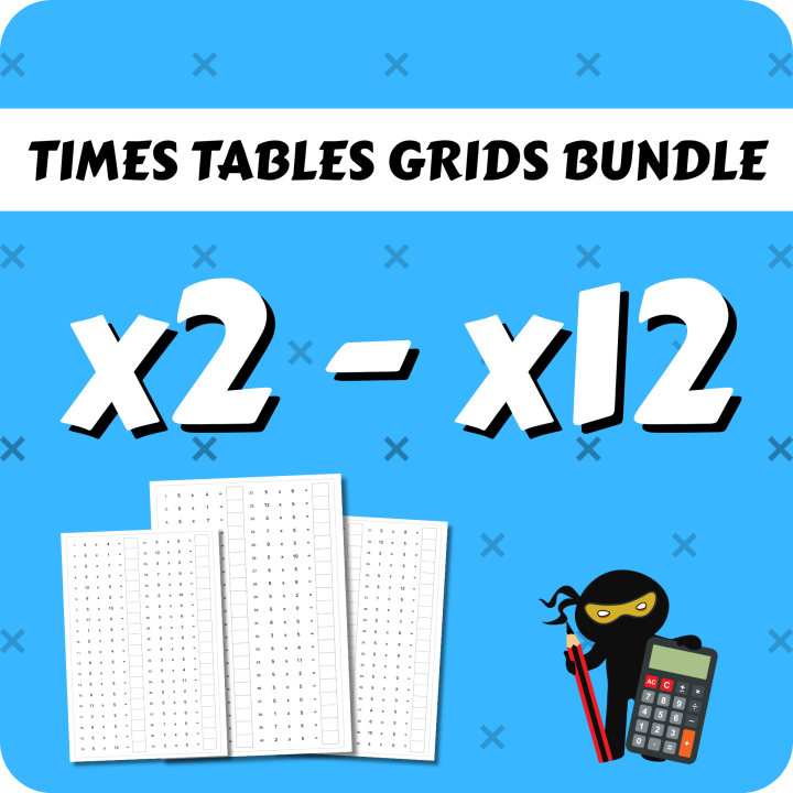 Times Table Grids x2 – x12 Bundle – Vocabulary Ninja