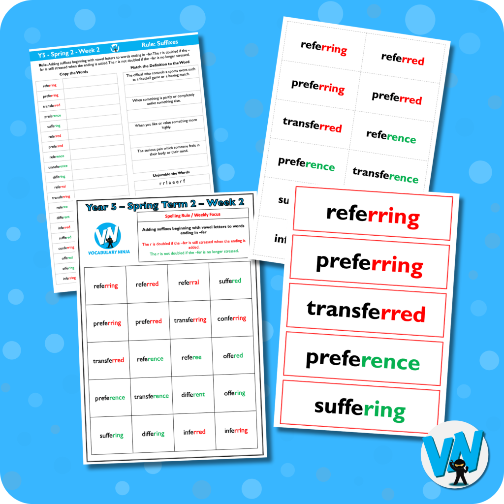 Whole School Spelling System – Year 4 – Vocabulary Ninja