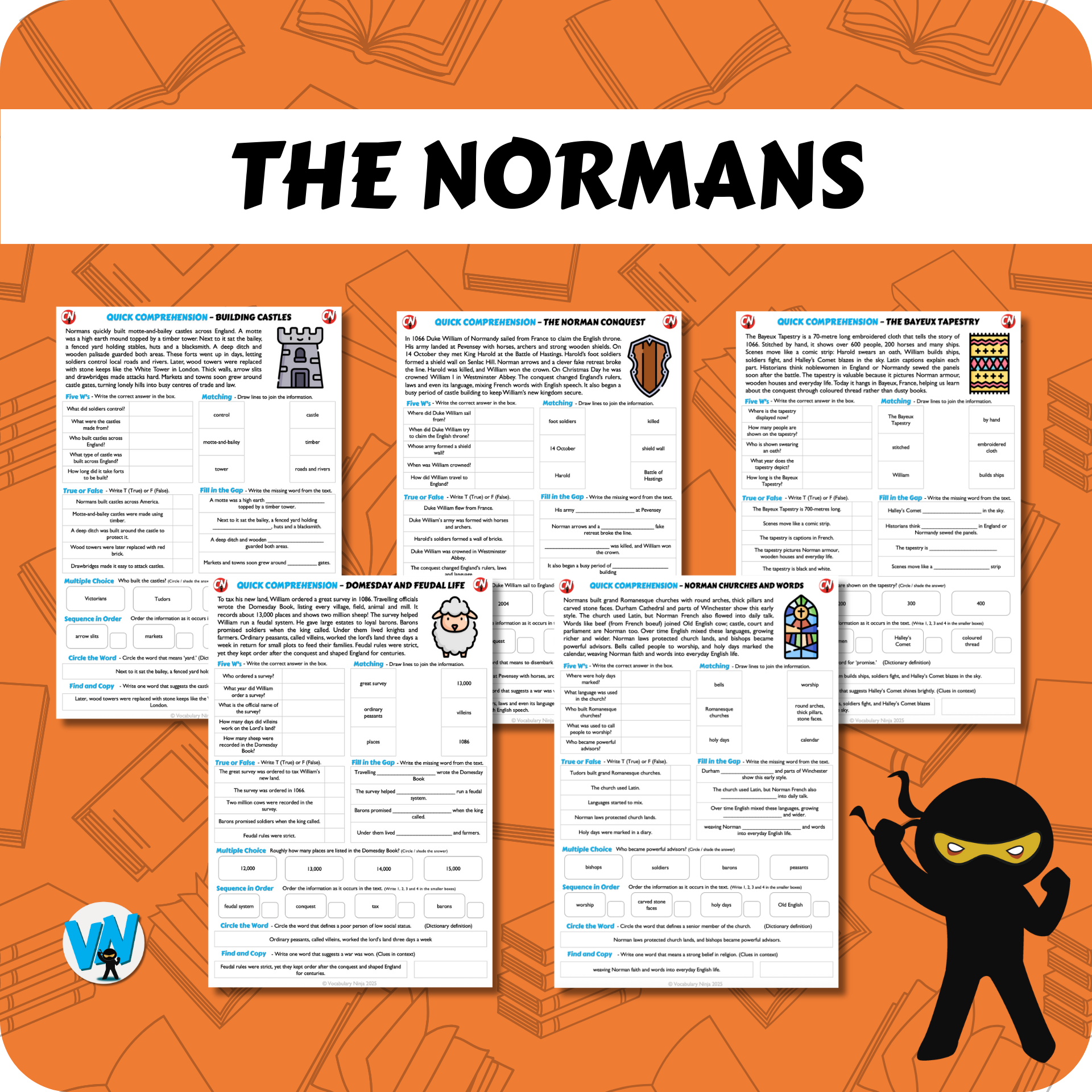 Quick Comprehension Topic Bundle – Y4 Bundle (10 packs) – Vocabulary Ninja