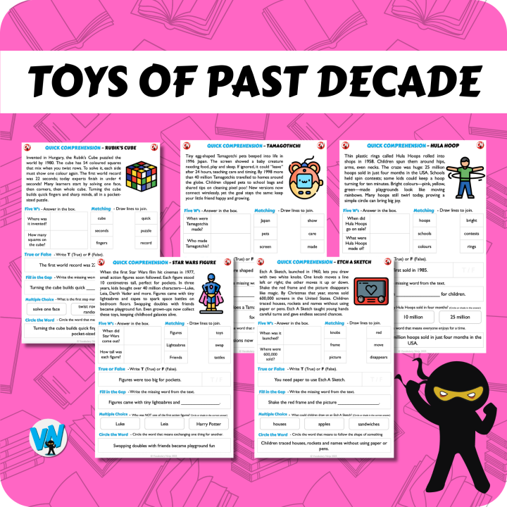 Quick Comprehension Topic Bundle – Y2 Toys of the Past Decade ...