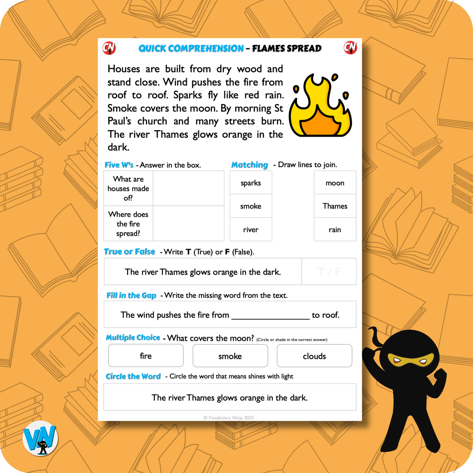 Quick Comprehension Topic Bundle – Y1 – Great Fire of London ...