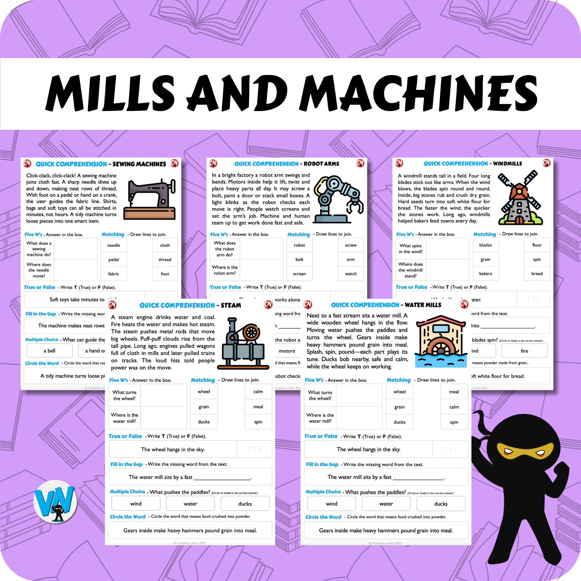 Quick Comprehension Topic Bundle – Y1 Bundle – Vocabulary Ninja