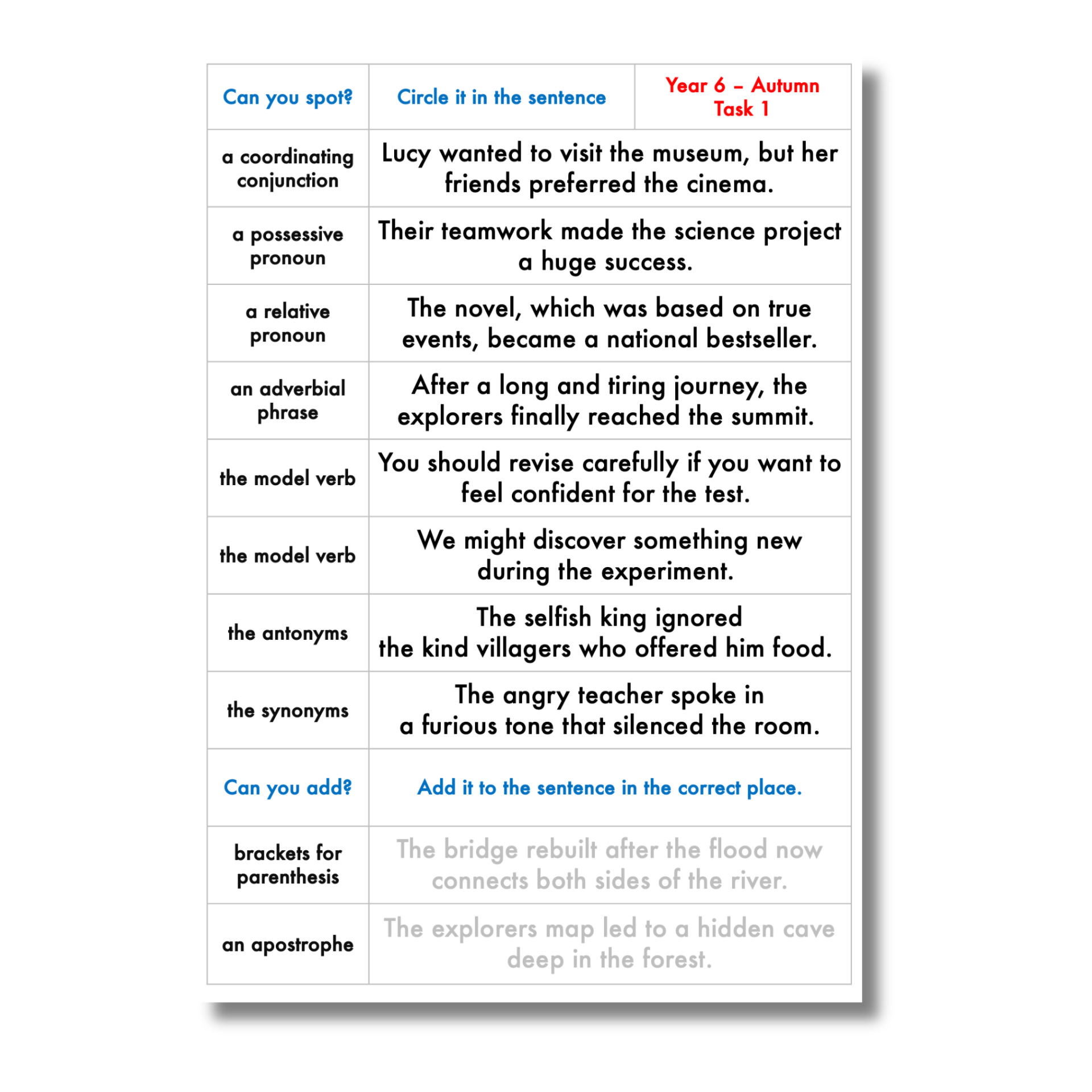 SPaG Spotter – Y6 Bundle – Vocabulary Ninja