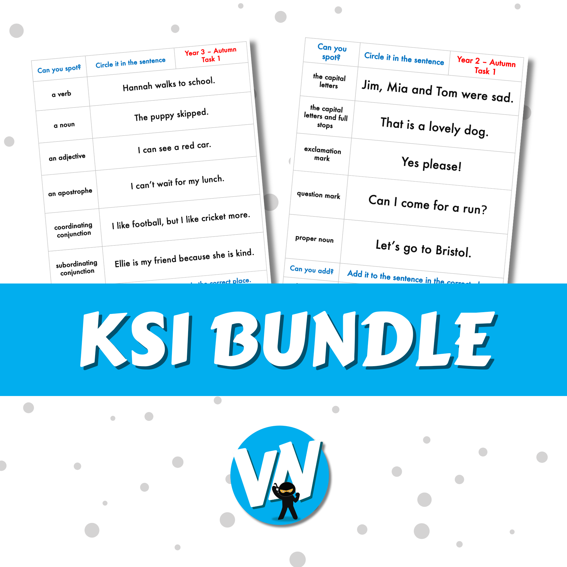 SPaG Spotter – KS1 Bundle – Y1 to Y2 – Vocabulary Ninja