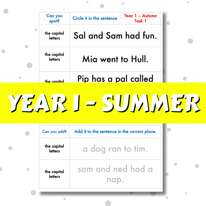 SPaG Spotter – Year 1 – Summer Term – Vocabulary Ninja