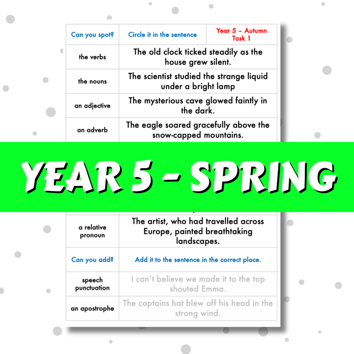 SPaG Spotter – Year 5 – Spring Term – Vocabulary Ninja