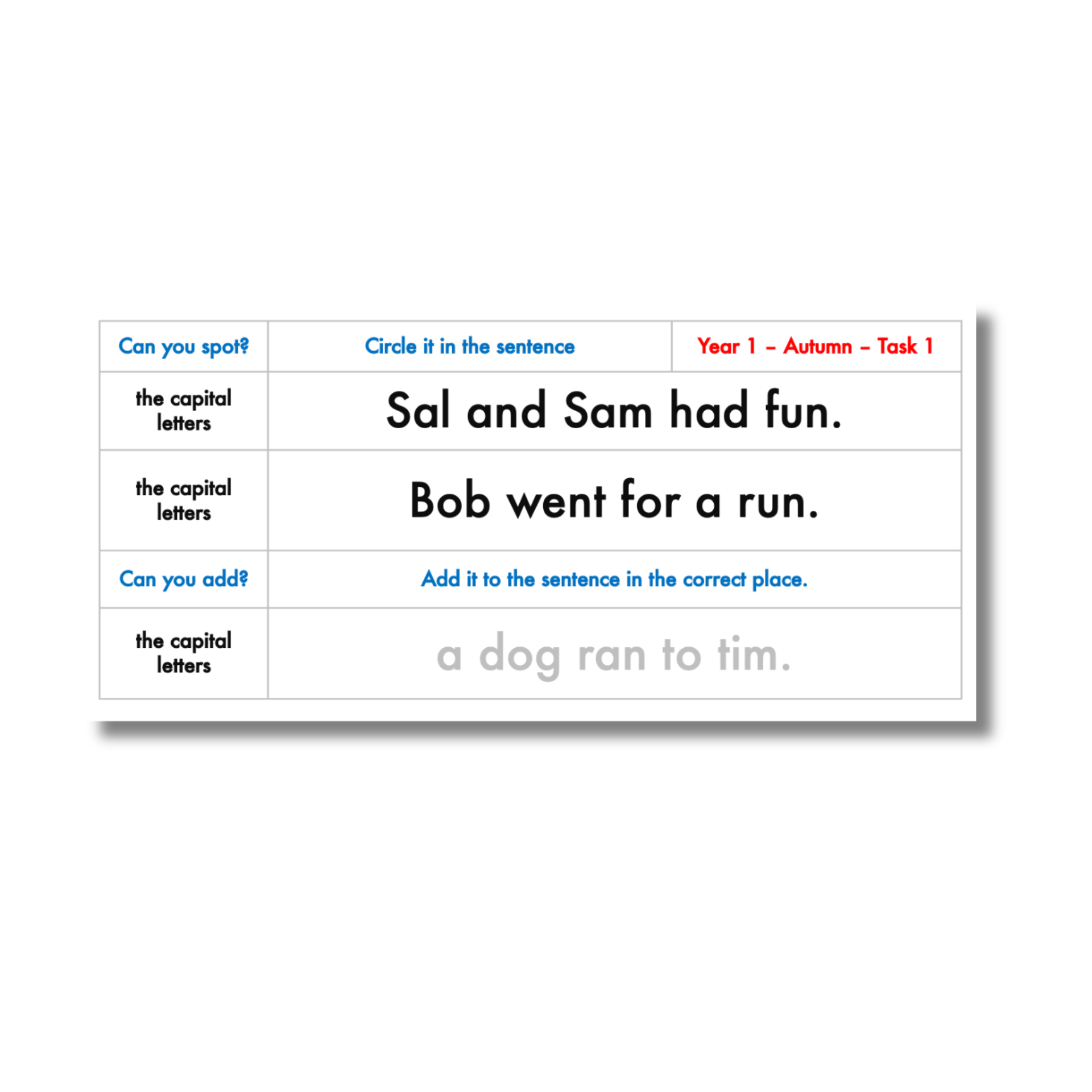 SPaG Spotter – Year 1 – Summer Term – Vocabulary Ninja