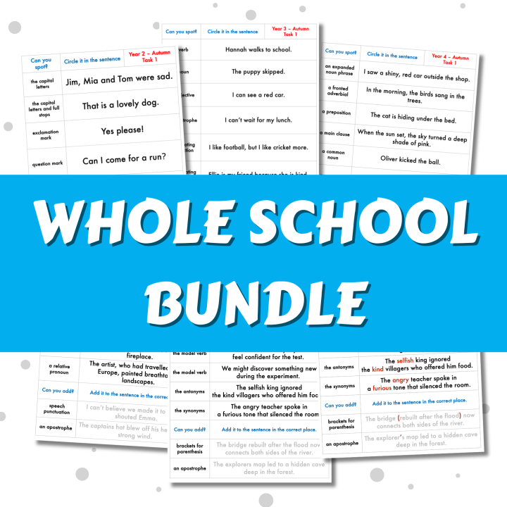 SPaG Spotter – Whole School Bundle – Y1 to Y6 – Vocabulary Ninja